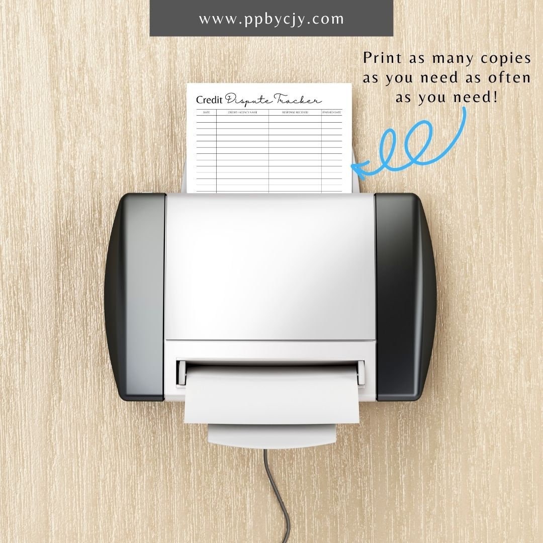 Credit Dispute Tracker Printable Template | Digital Download | Credit ...