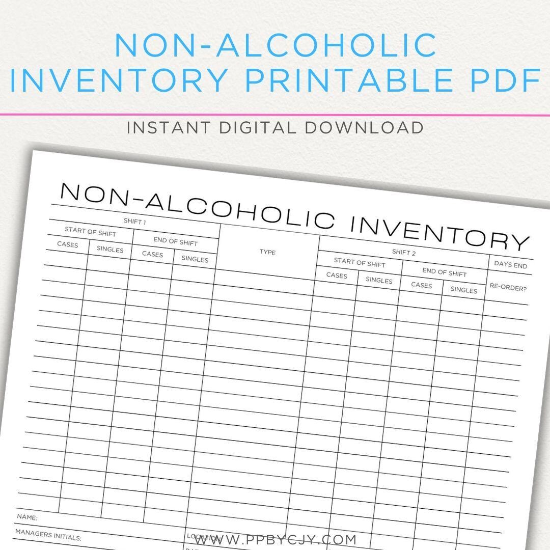Non-alcoholic Inventory | Beverage & Drink Stock Tracker | Mocktail and ...