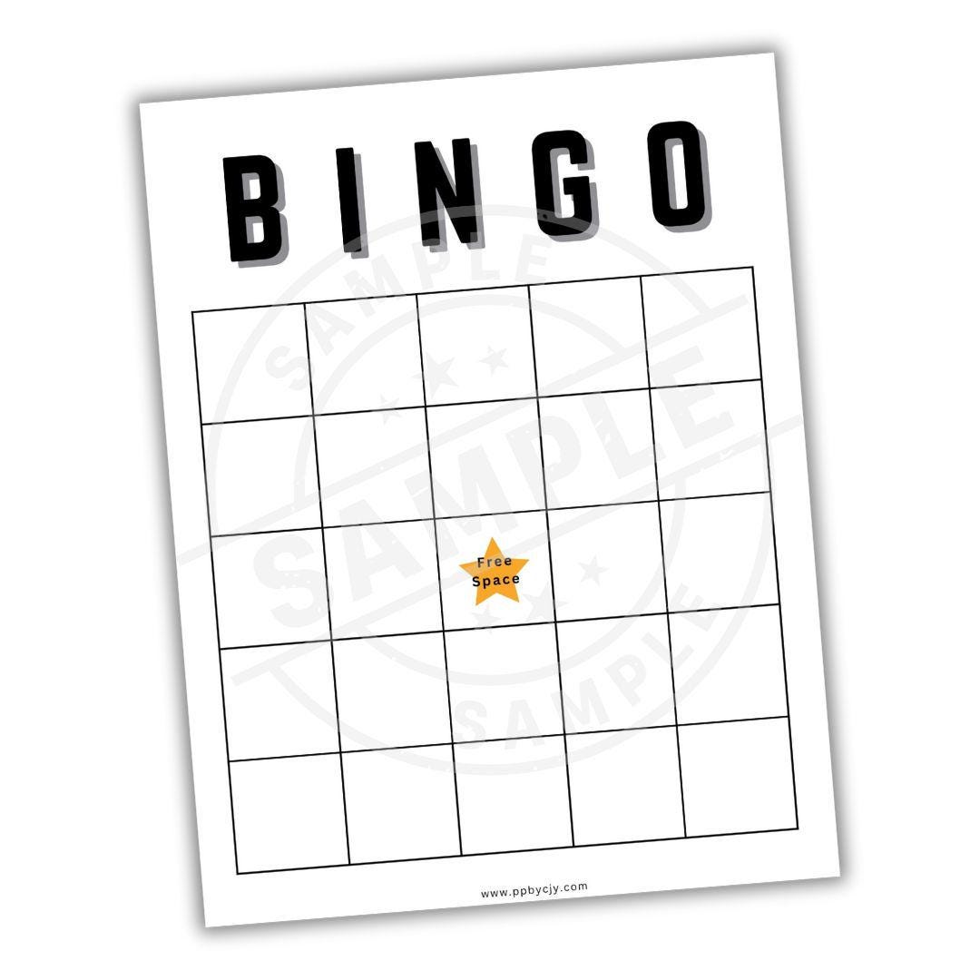Blank Bingo Card Printable PDF | Customizable Game Template | Classroom ...