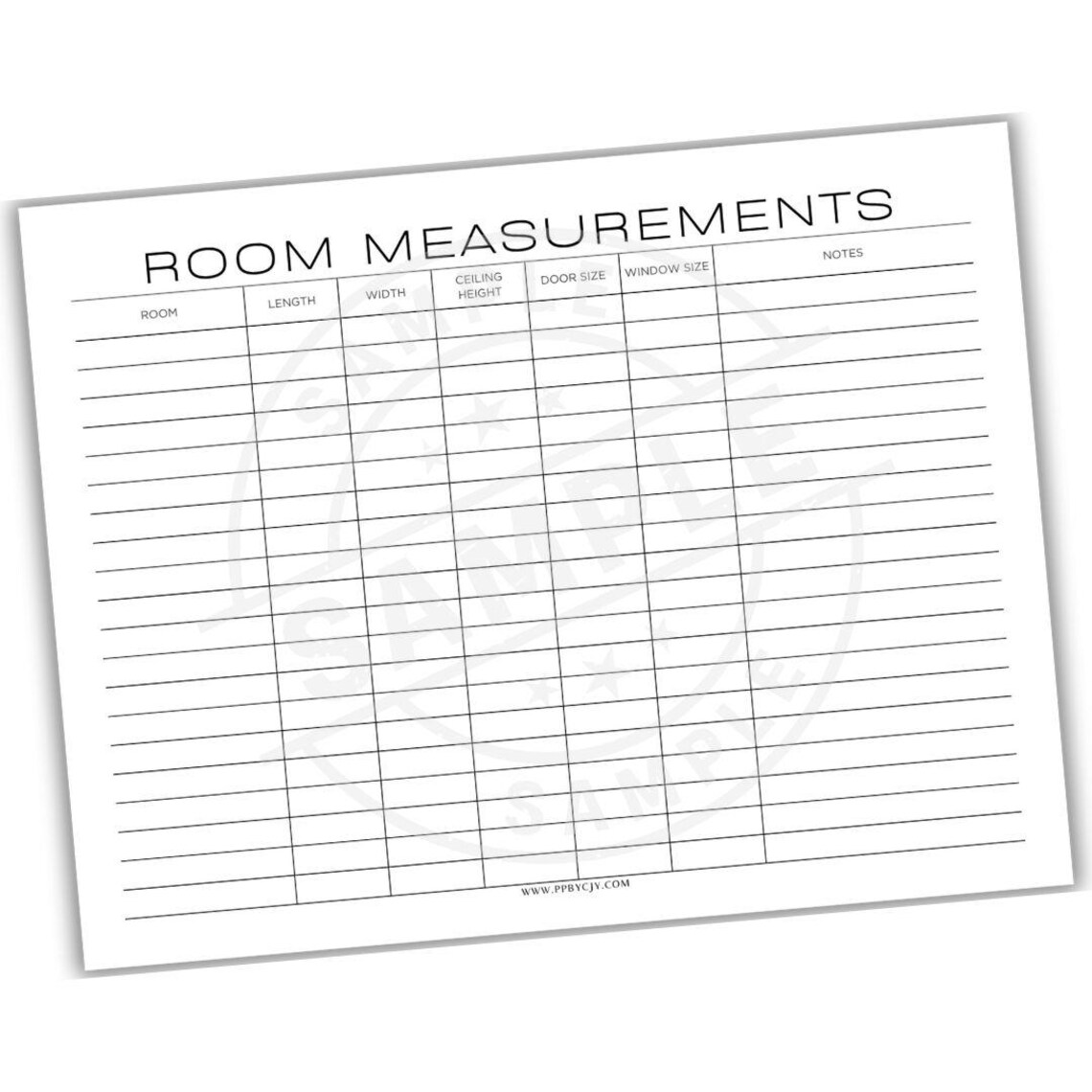 Room Measurements List | New Home Checklist | Moving Printable | First ...