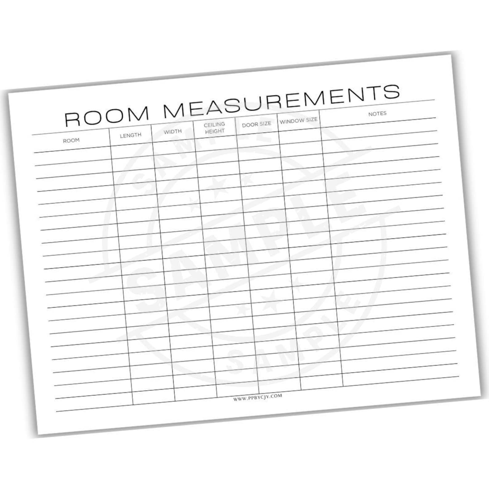 Room Measurements List | New Home Checklist | Moving Printable | First ...