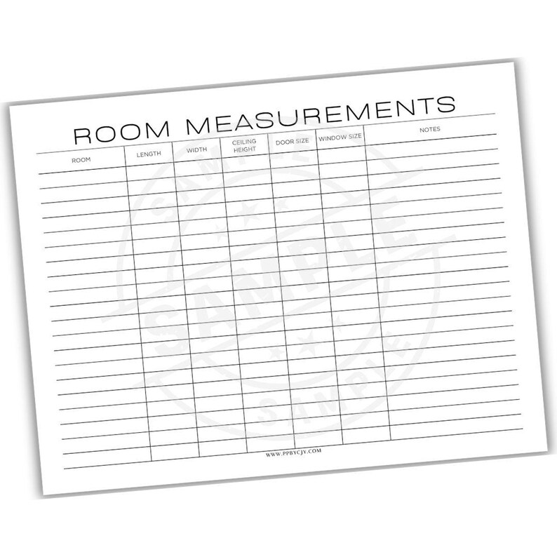 Room Measurements List | New Home Checklist | Moving Printable | First ...