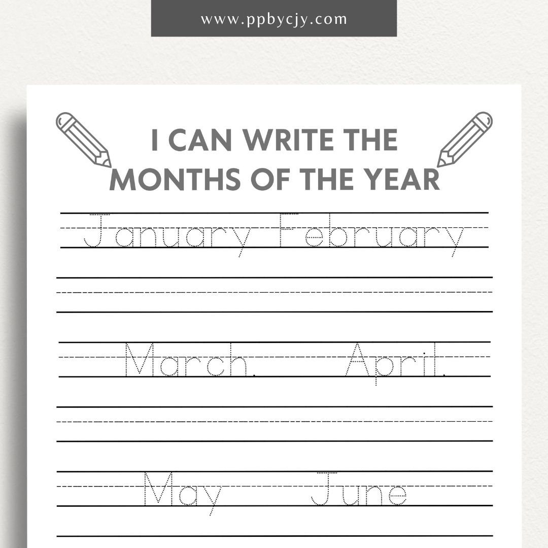 Months of the Year Worksheet Kindergarten Letter Tracing Activity ...