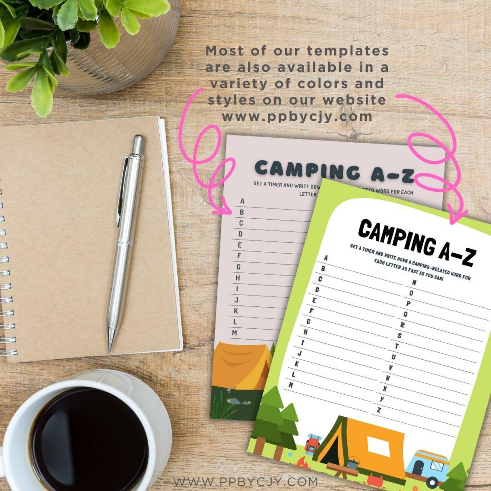 Campground A-Z Game Printable Template | Outdoor Adventure Game for ...