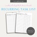 Recurring Task Checklist Routine Task Chore Tracker Monthly Task ...