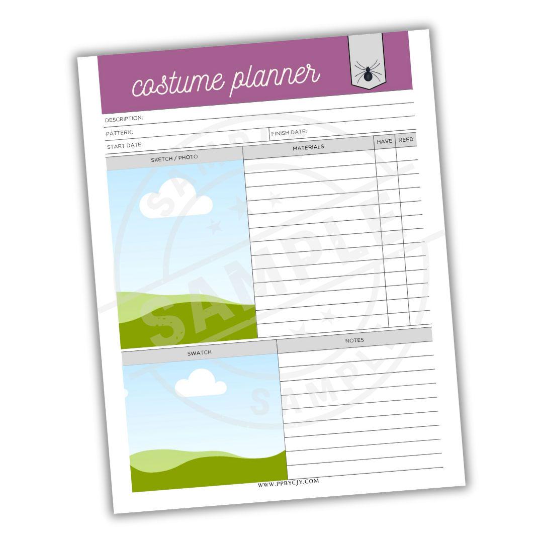 Halloween Costume Planner Printable Template | Digital Download ...