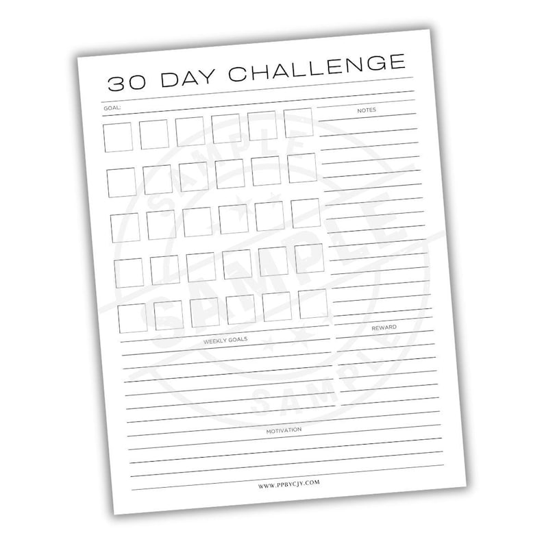 30 Day Challenge Tracker Printable | Goal Setting & Habit Builder ...