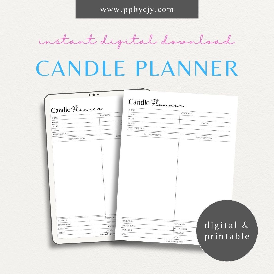 Candle Making Planner | Candle Production Crafting Project Journal ...