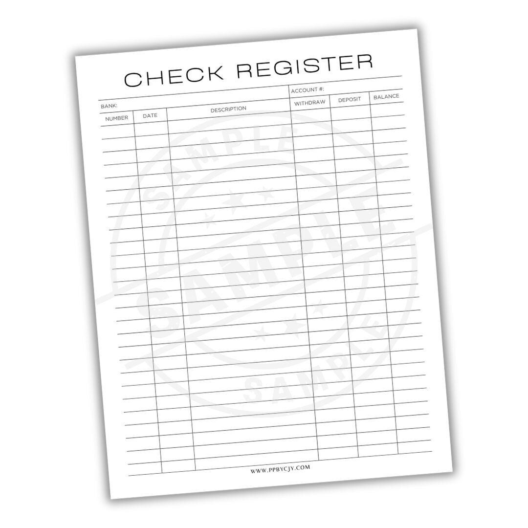 Checkbook Register | Financial Transaction Budget Planner | Expense ...