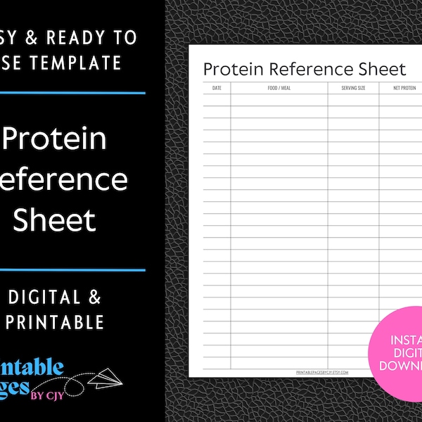 Protein Tracker Sheet - Etsy