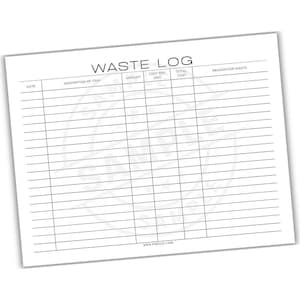 Restaurant Waste Management Tracker | Commercial Kitchen Food Waste Log ...