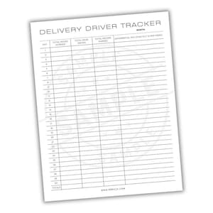 Delivery Driver Tracker Printable PDF | Log Packages, Addresses ...