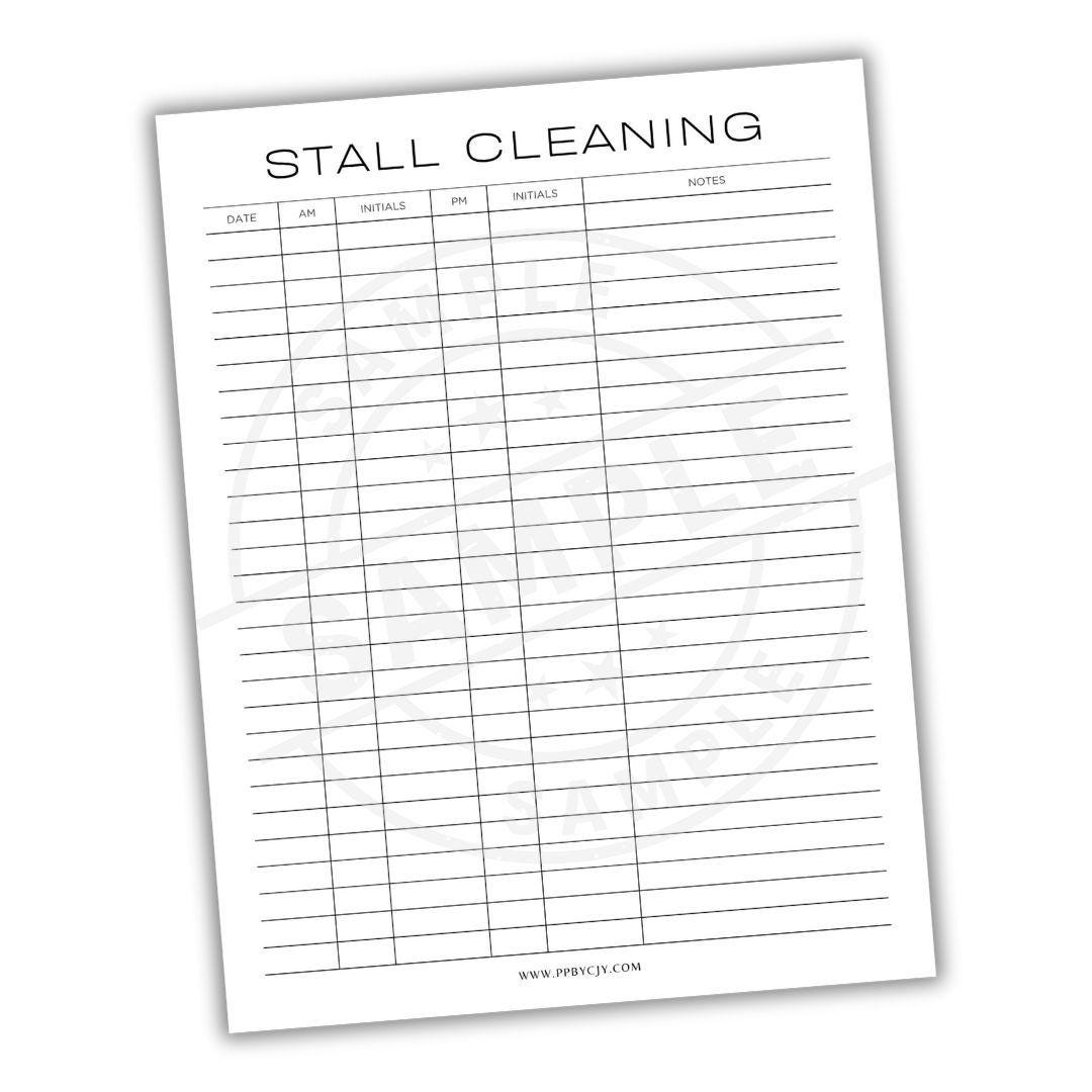 Barn Stall Cleaning Checklist Printable | Equestrian Horse Stable Chore ...