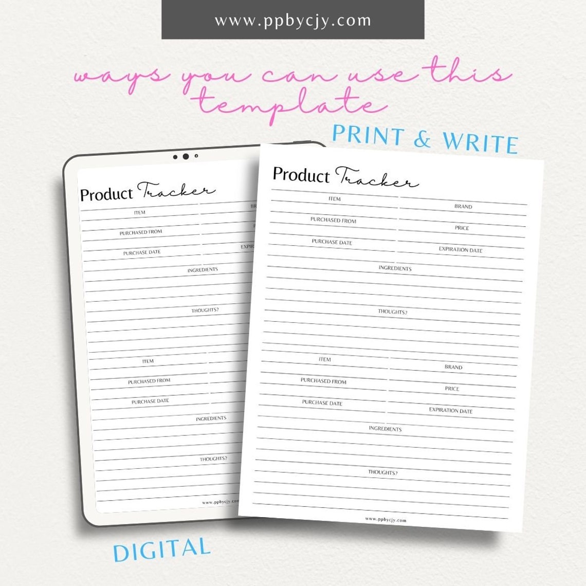 Beauty Product Tracker | Makeup Inventory Organizer | Skincare Product ...