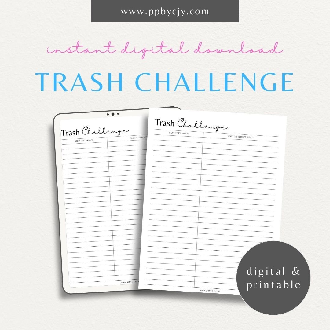Eco-friendly Waste Reduction Goal Tracker | Environmental Action Trash ...
