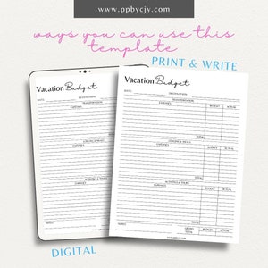 Vacation Budget Planner | Travel Expense Spending Planner | Adventure ...