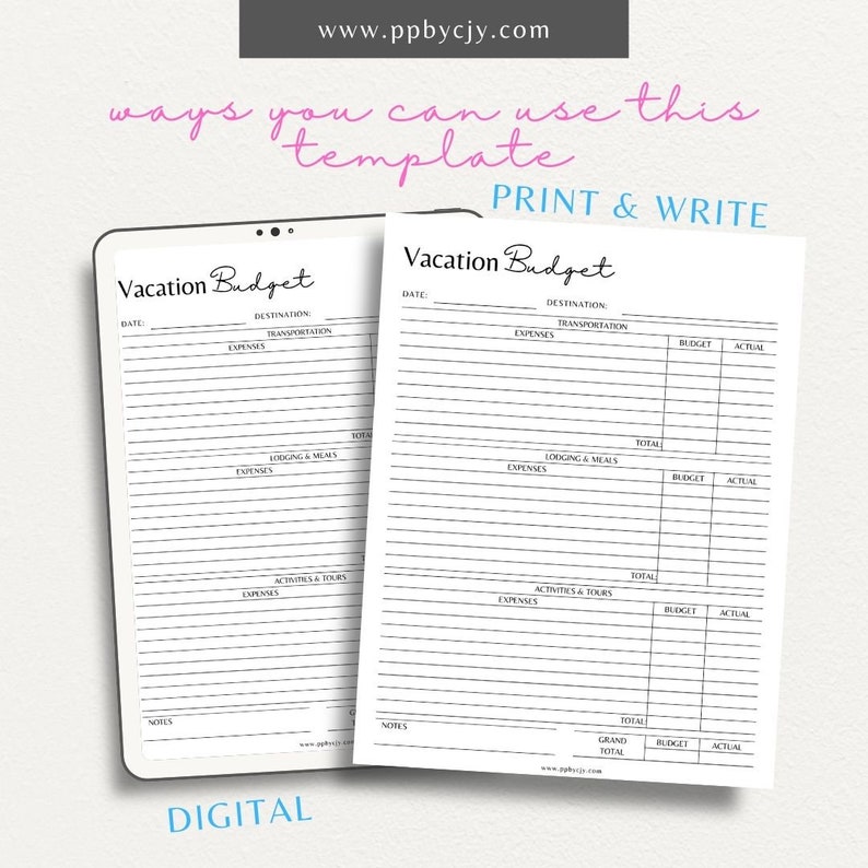 Vacation Budget Planner Travel Expense Spending Planner Adventure Trip ...