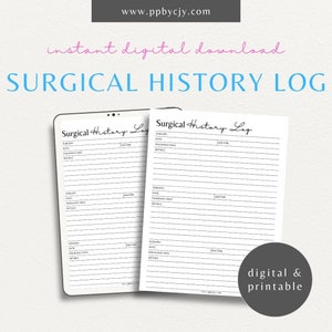 Surgical History Timeline Log | Medical Procedure Record | Healthcare ...