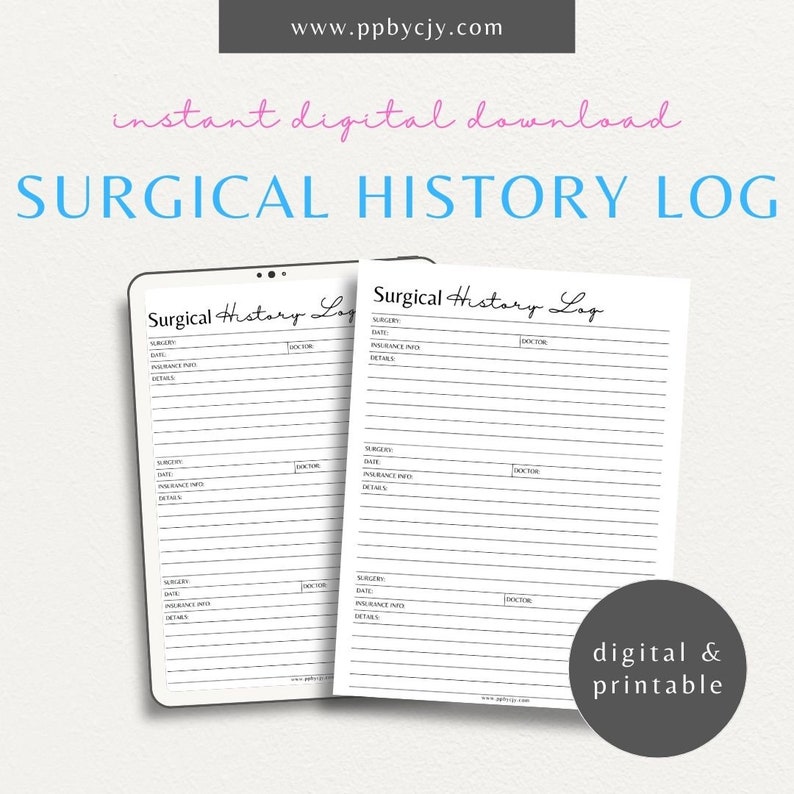 Surgical History Timeline Log | Medical Procedure Record | Healthcare ...