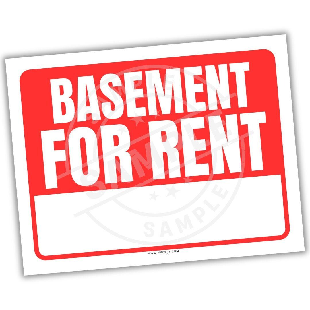 Basement for Rent Sign Printable | Bold Red Vacancy Notice (PDF ...