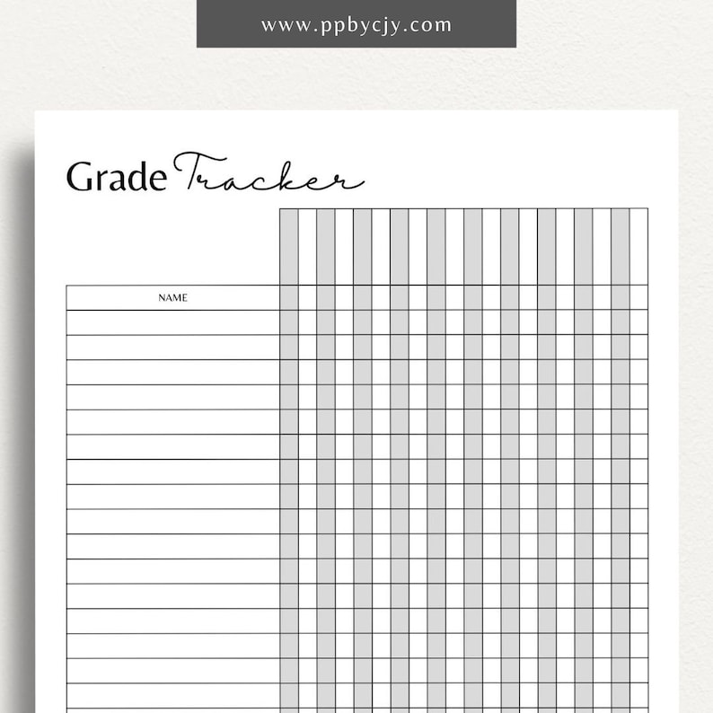 School Grade Tracker | Academic Progress Student Grade Log | Course ...