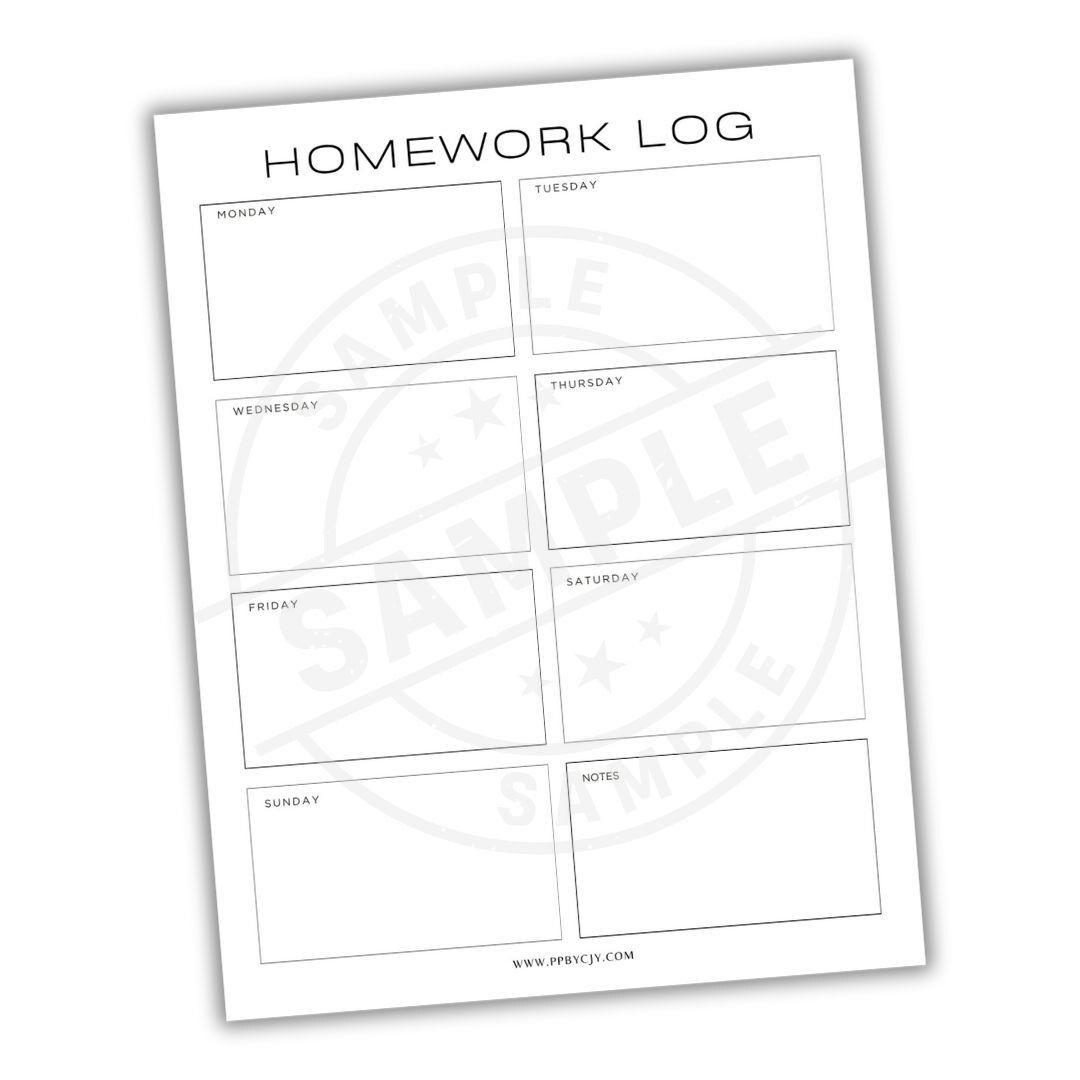 Homework Assignment Log | Student Schoolwork Planner | Daily Homework ...