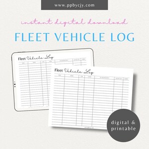 Fleet Vehicle Tracker | Business Vehicle Information Log | Commercial ...