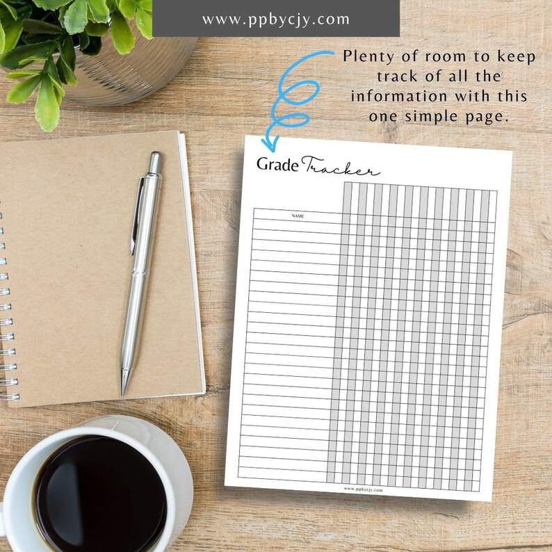 School Grade Tracker | Academic Progress Student Grade Log | Course ...