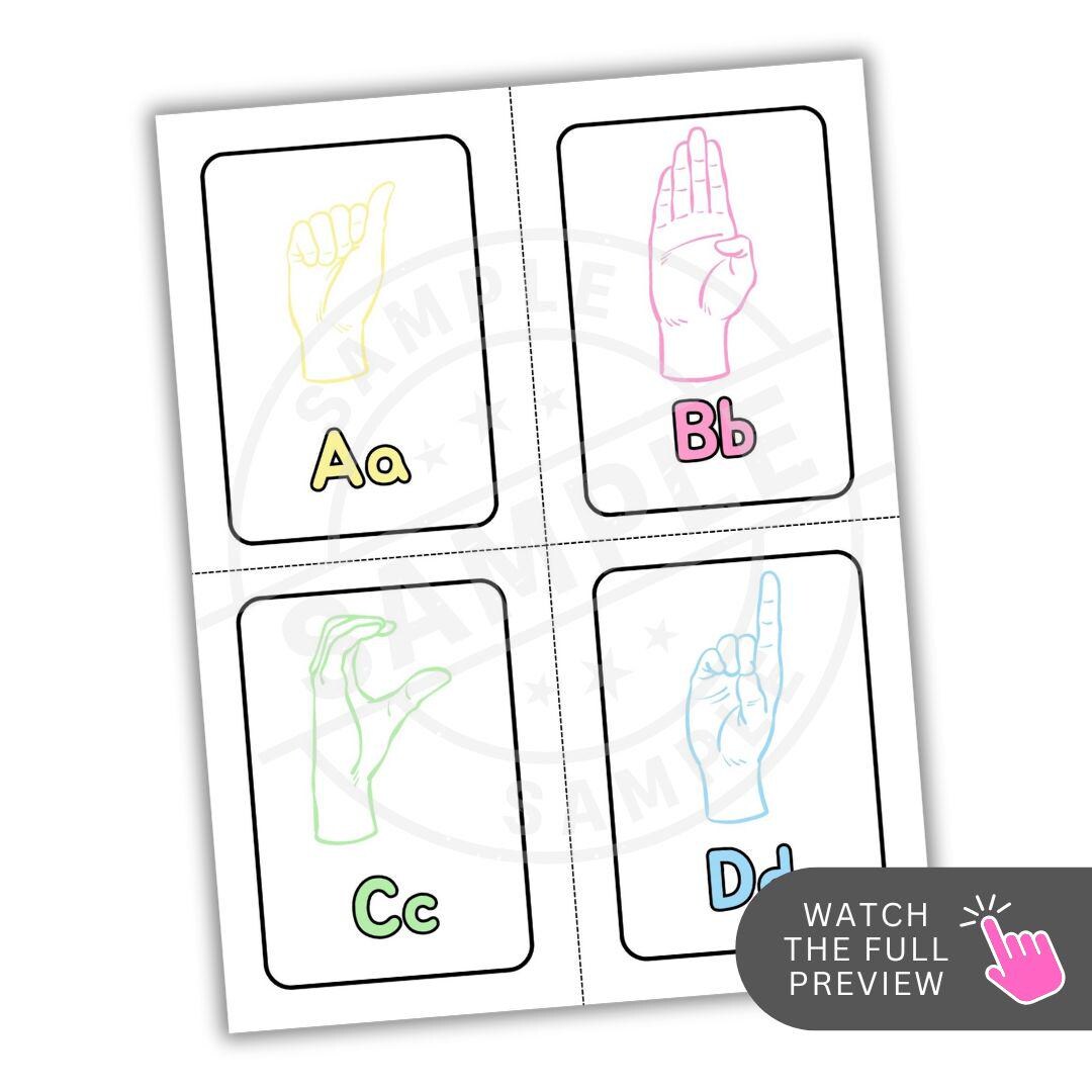 ASL Alphabet & Number Flashcards | American Sign Language Learning ...
