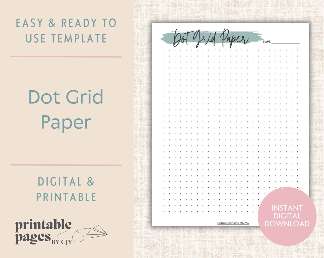 Dot Grid Journal Printable Paper Template Digital Graph - Etsy