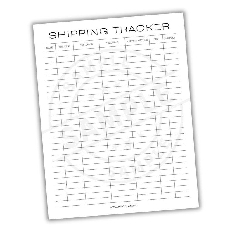 Business Shipping Tracker | Package Shipping Management Log ...