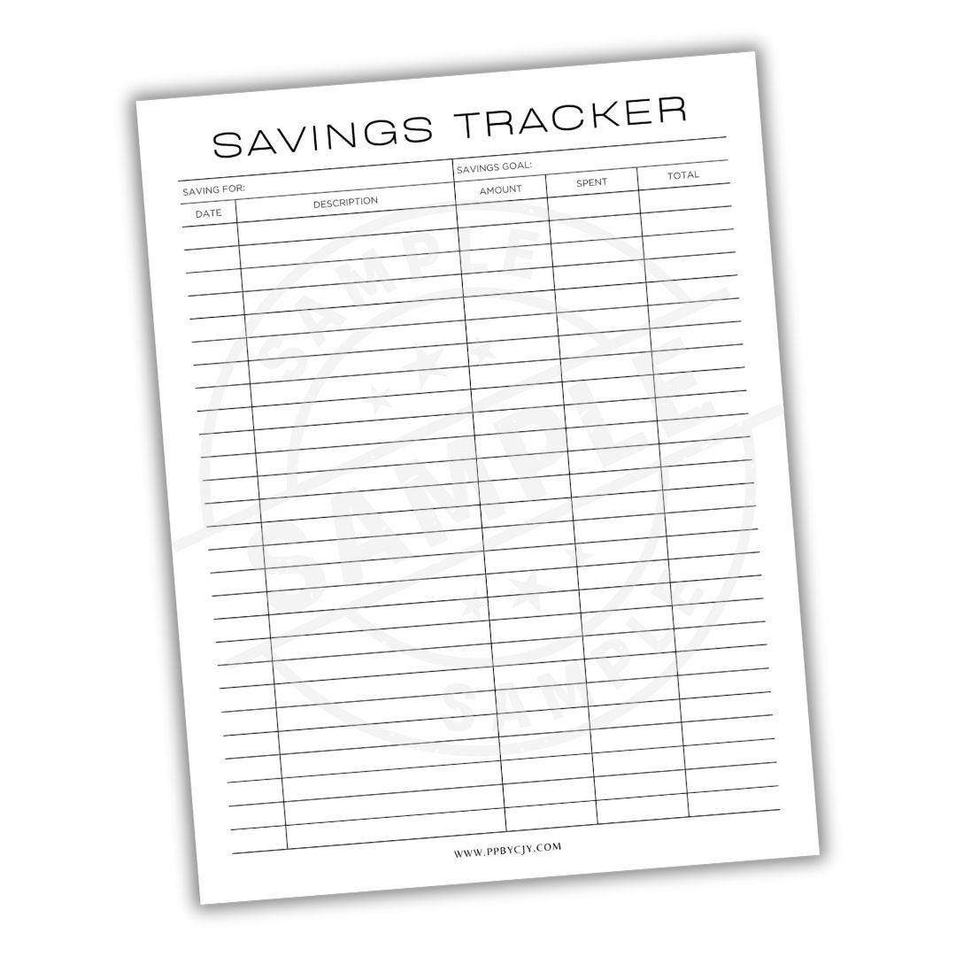 Savings Tracker Printable PDF | Track Deposits, Withdrawals, Balance ...