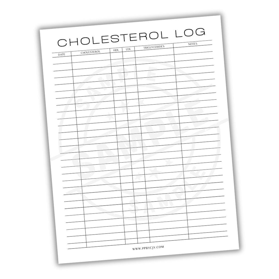 Cholesterol Log Medical Tracker | Cardiovascular Health Monitoring ...