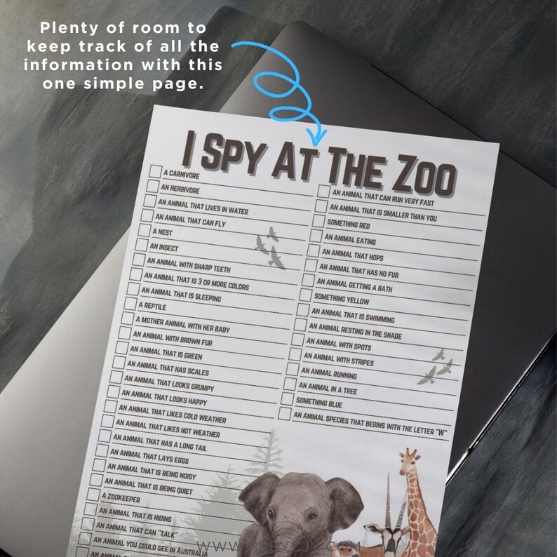 Zoo Adventure Scavenger Hunt for Kids | Printable Game | Instant ...
