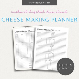 Cheese Making Planner Printable Template Digital Download Homemade ...