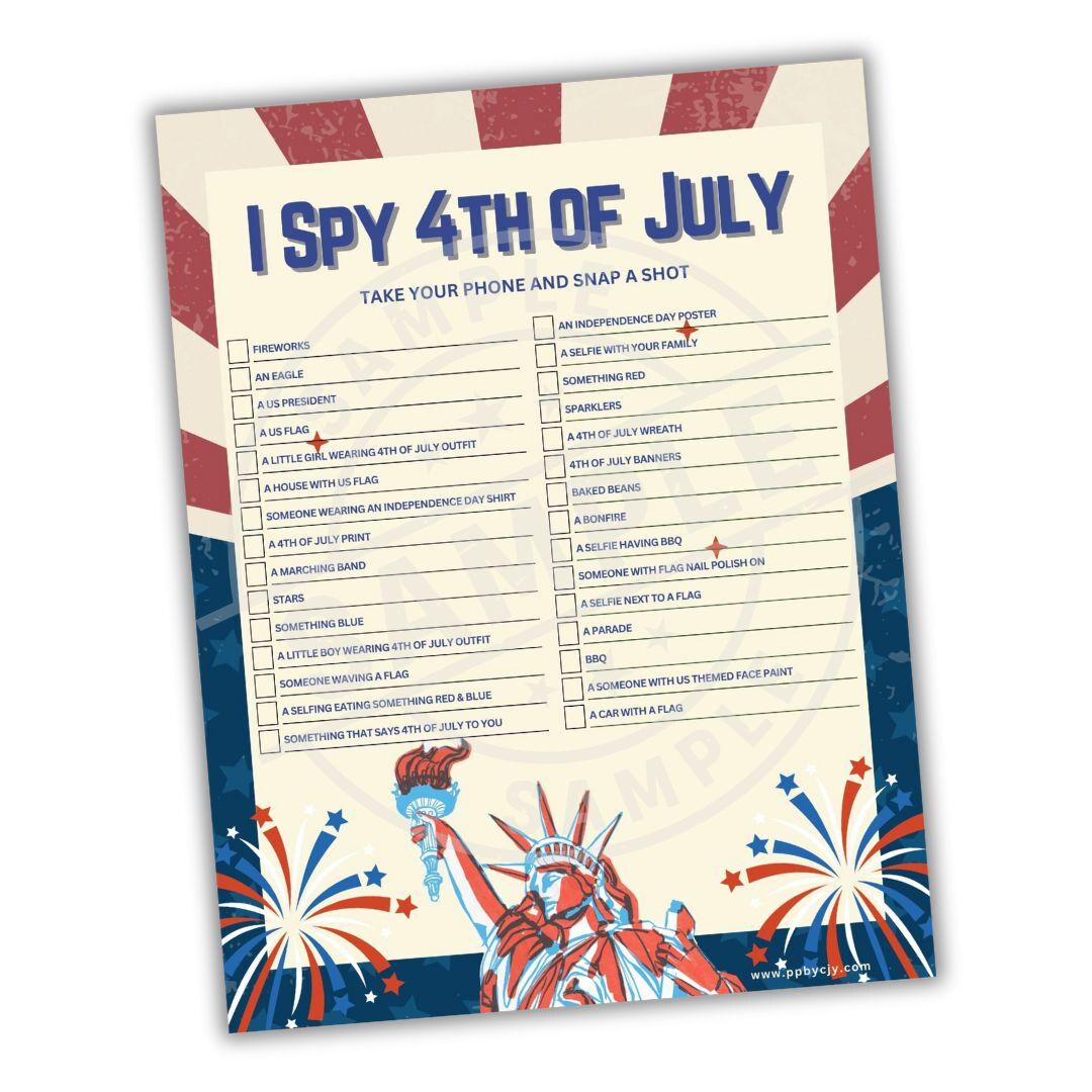 4th of July I Spy Game Printable | Fun Kids Activity | Patriotic Party ...