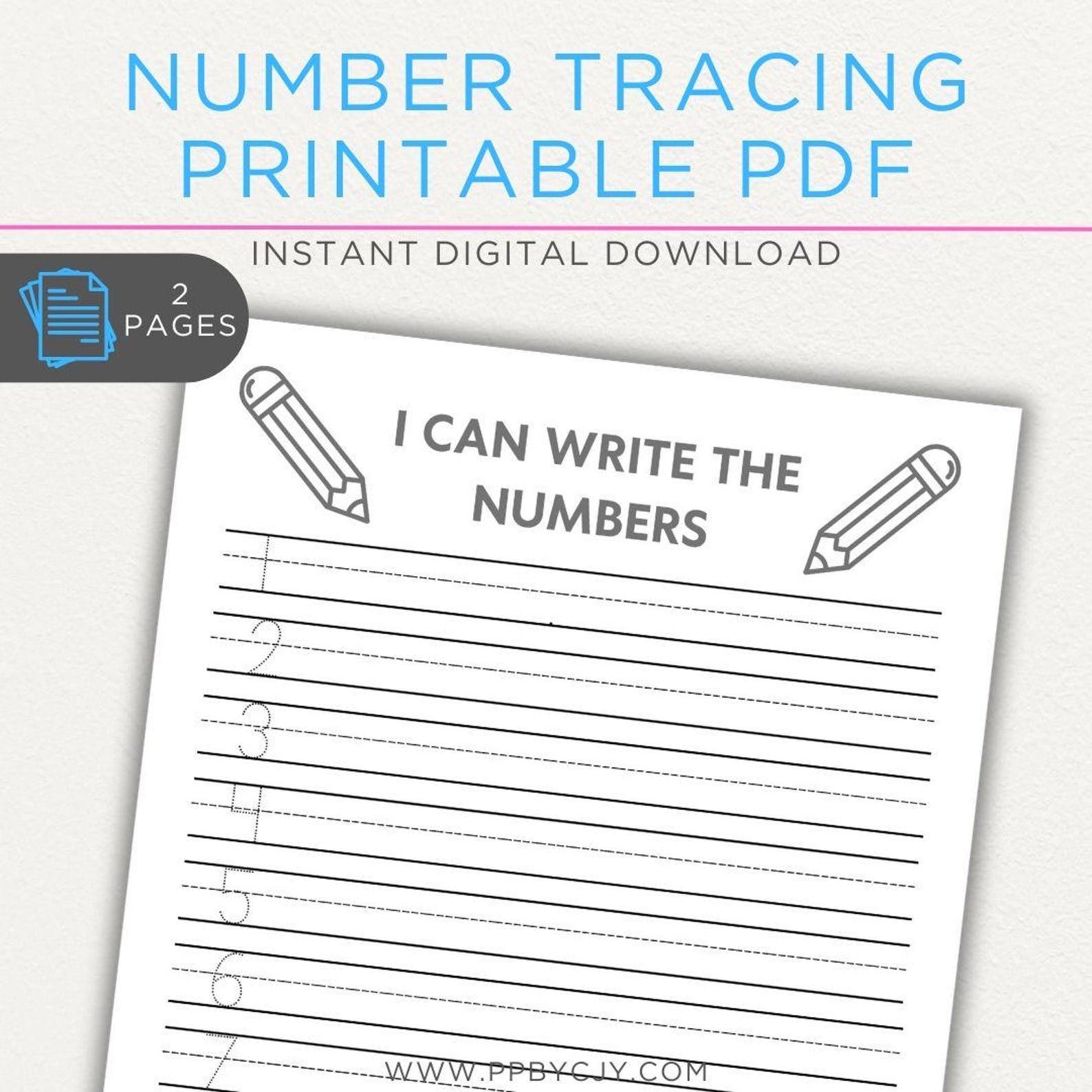 Number Tracing Sheet 1-20 | Printable Number Writing Practice ...