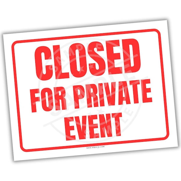 Closed for Private Event Sign - Etsy