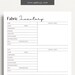 Fabric Stash Inventory Sheet | Sewing Project Textile Supplies Log ...