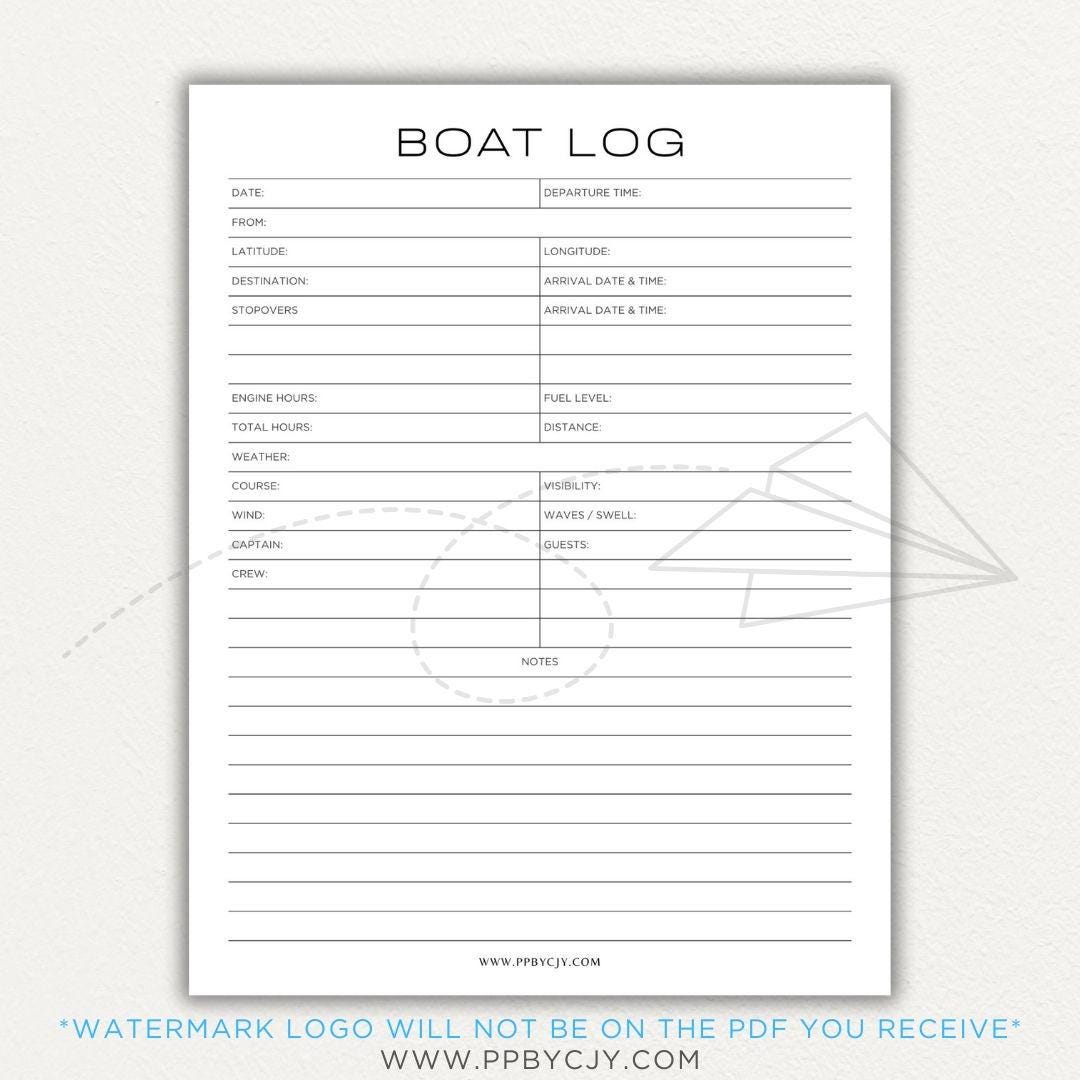 Boat Vessel Service Log | Marine Maintenance Repair Tracker | Yacht ...