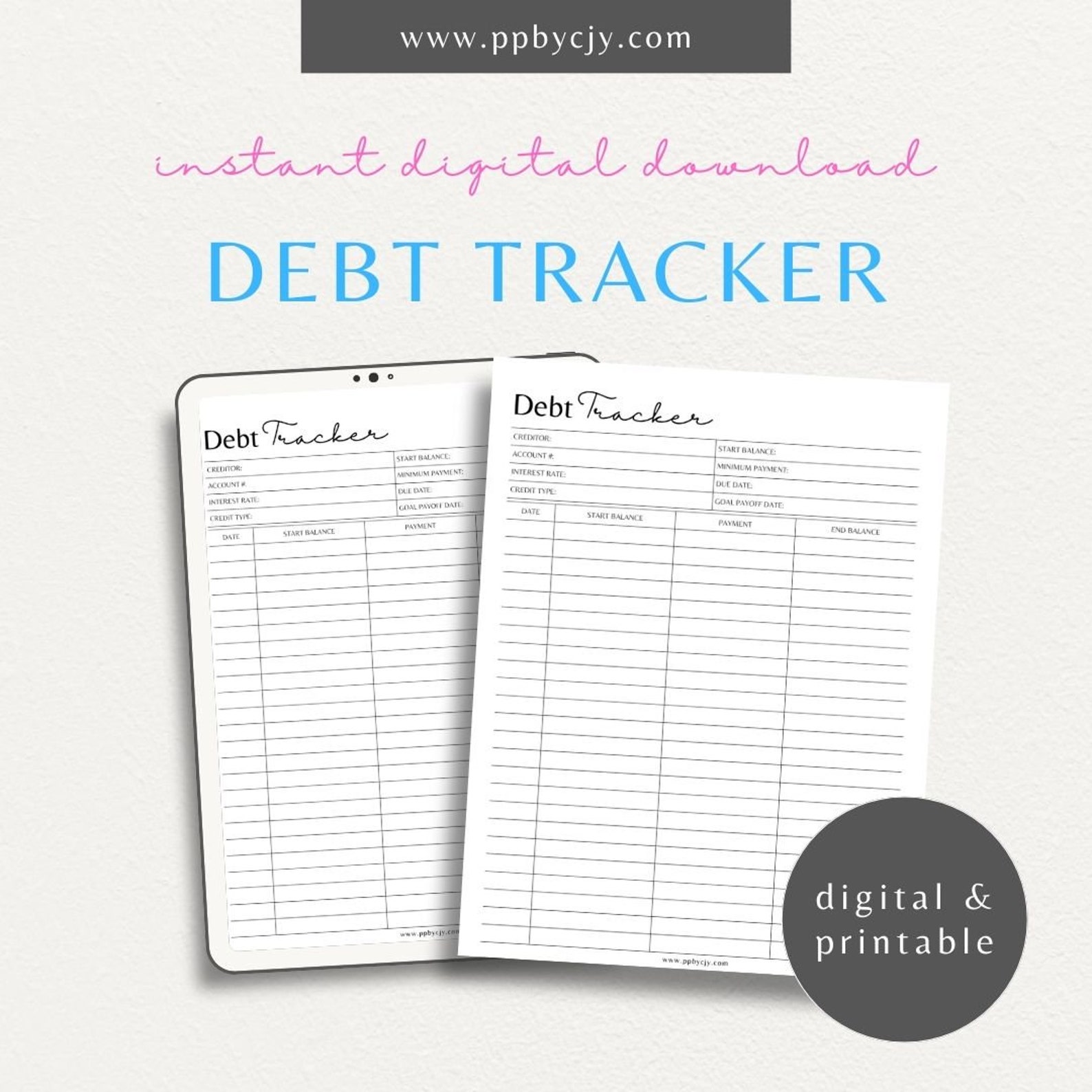Debt Payoff Finance Tracker | Financial Repayment Organizer | Personal ...