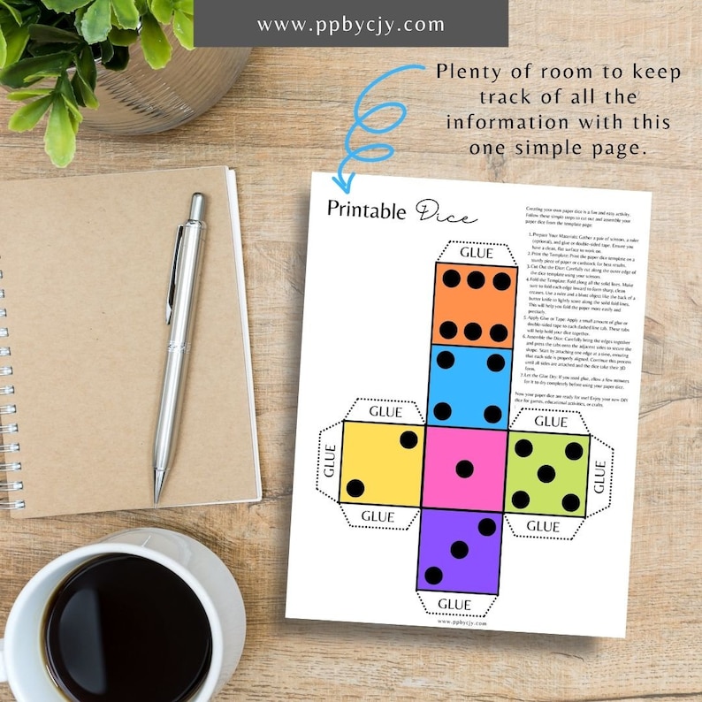 Dice Game Printable Template Digital Download Fun Family Activity Dice ...