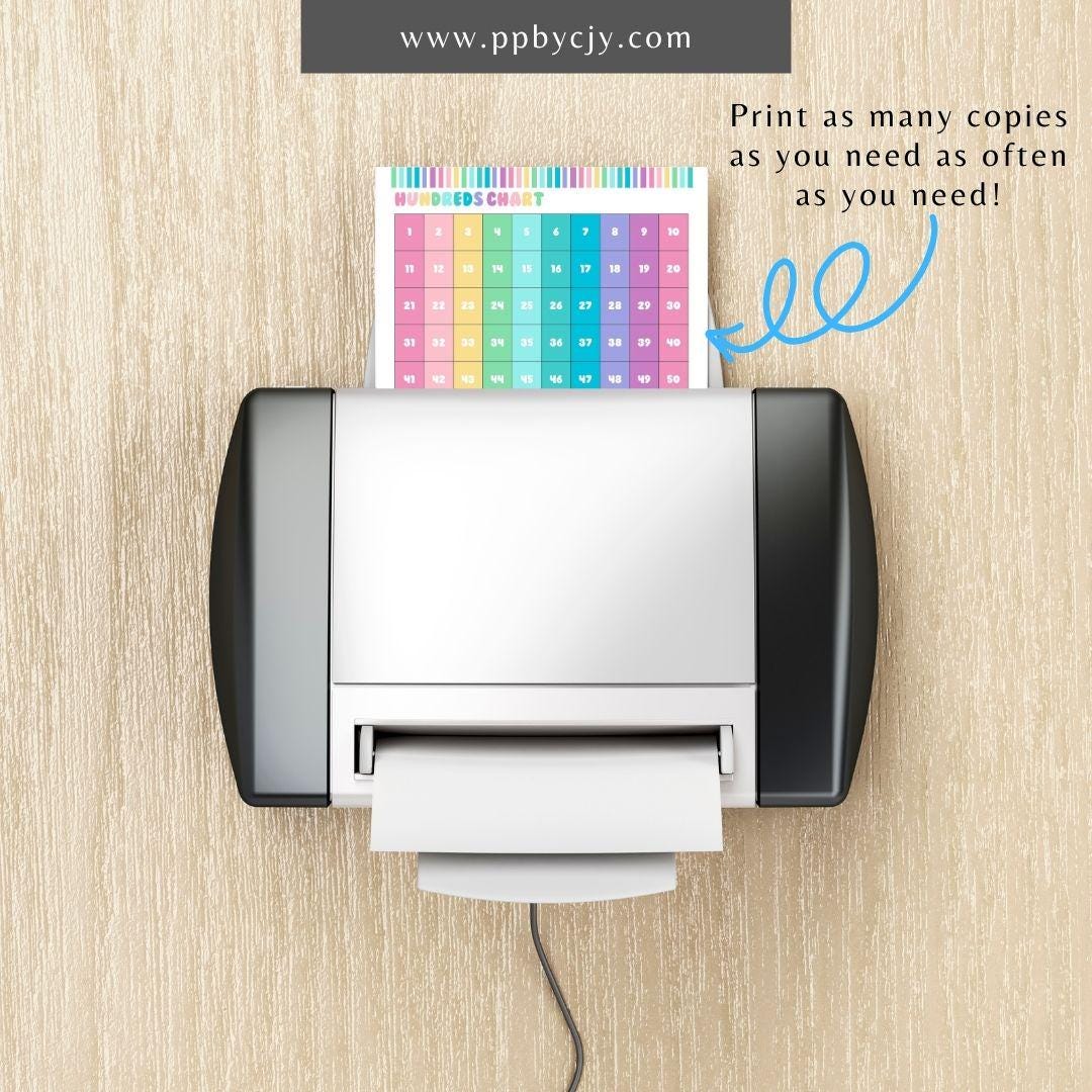 Hundreds Chart Printable Template | Digital Download | Math Learning ...