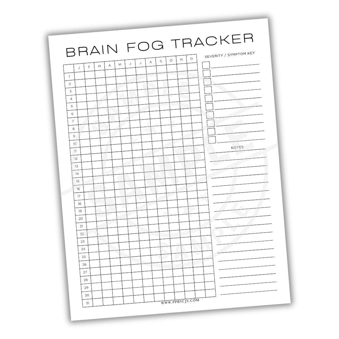 Brain Fog Tracker | Cognitive Function Memory Clarity Tracker ...
