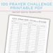 100 Prayer Challenge Printable | Daily Prayer Prompts & Reflection ...