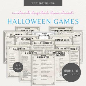 Halloween Game Bundle Printable Template | Digital Download | Pass the ...
