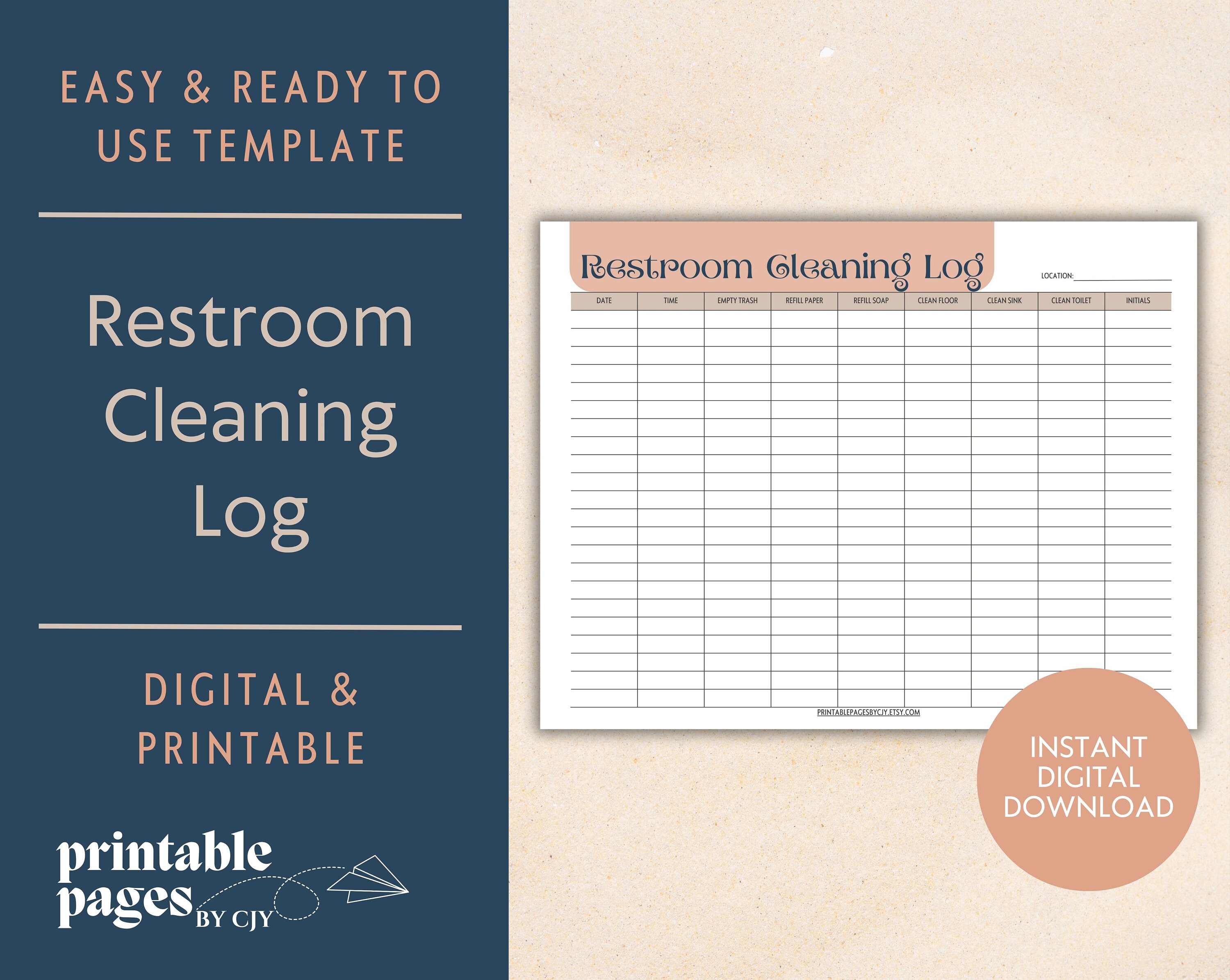Restroom Cleaning Checklist Printable Template Bathroom Cleaning to Do ...