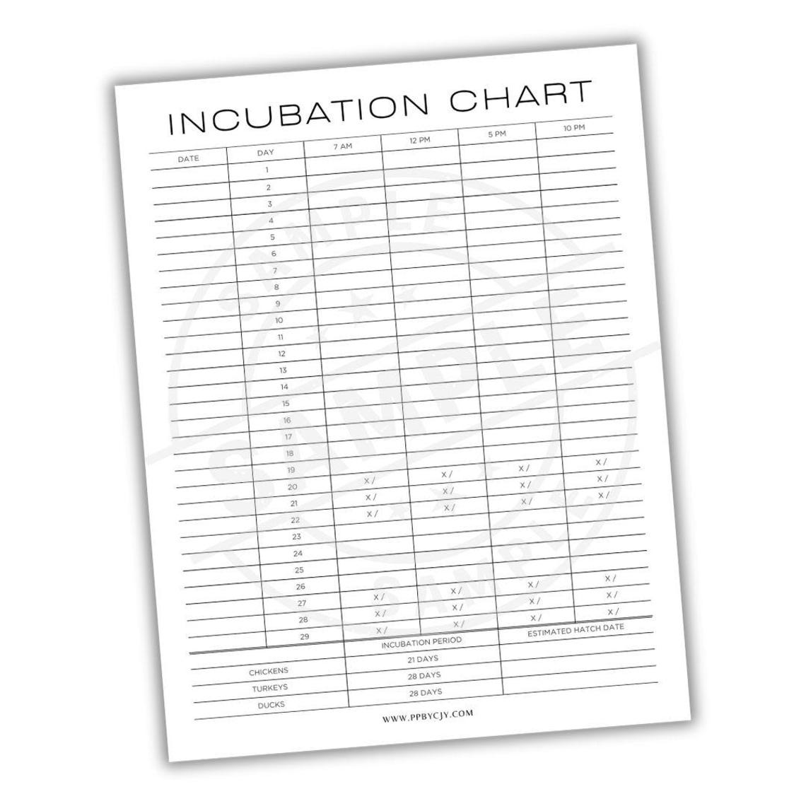 Incubation Chart Printable Template | Egg Hatching Tracker | Digital ...