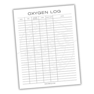 Oxygen Log Printable | Oxygen Level & Therapy Tracker | Medical Health ...