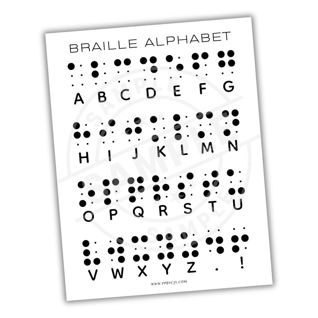 Braille Alphabet Sheet Printable Template | Digital Download | Braille ...